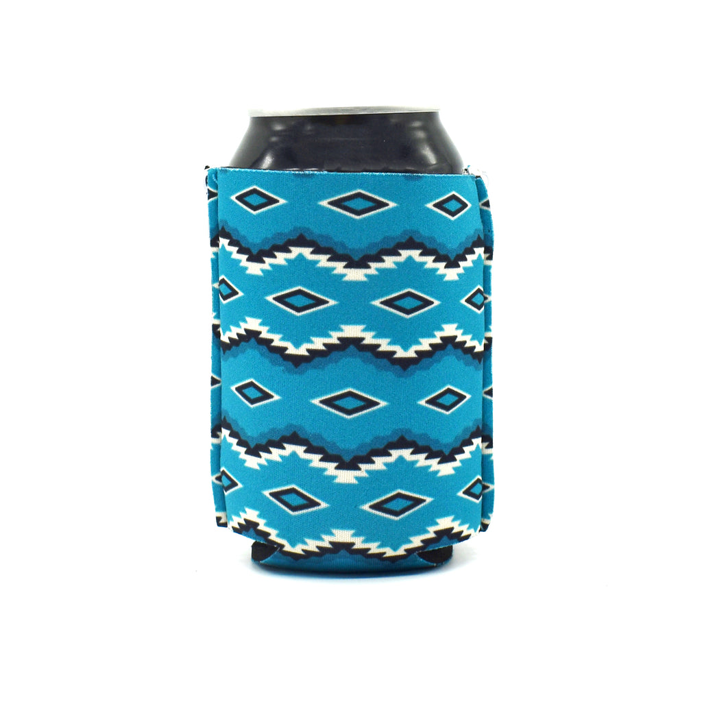 Western Pattern Teal Aztec ZipSip | Adjustable Drink Sleeve